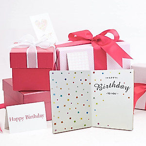 Neknock Happy Birthday Card, Wooden Greeting Cards Handmade, Real Bamboo Wood Birthday Cards with Envelopes for Women Kids Men