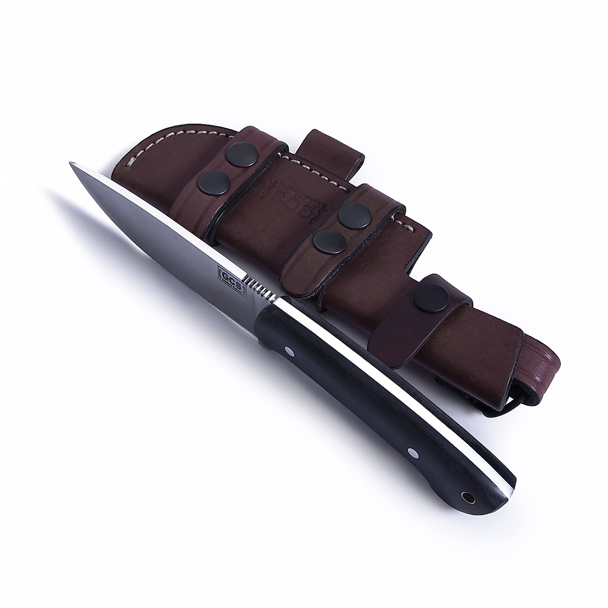 GCS Handmade Micarta Handle D2 Tool Steel Tactical knife Hunting Knife Camp Knife with leather sheath Full tang blade designed for Hunting & EDC GCS170