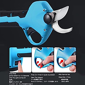 Electric Pruning Shears Cordless Pruner Electric Branch Scissors 2/3 Pack 16.8V Lithium Battery, 1.1Inch (28MM) Cutting Diameter for Garden, Lawn, Shrub with Power Display and Number of Trim (Size :