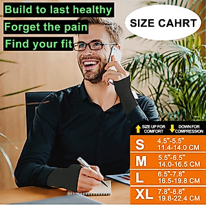 MGANG Wrist Support Sleeves, 1 Pair Wrist Compression Gloves for Unisex, 20-30 mmHg Wrist Brace Support for Carpal Tunnel, RSI, Tendonitis, Sprains, HandInstability, Pain Relief, Black S