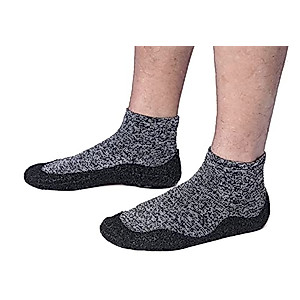 WHITIN Mens Athletic Water Sports Shoes Stylish Aqua Aquasocks Size 13 Barefoot Slip on Swimming Beach Aerobics Pool Surf Yoga Kayak Sailing Sock Shoes Grey