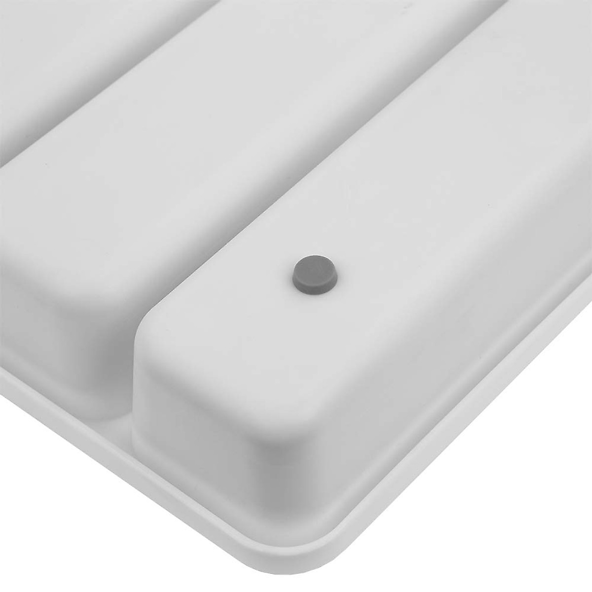 Home Basics Large 6 Compartment BPA-Free Cutlery Tray with Rubber Lined Compartments