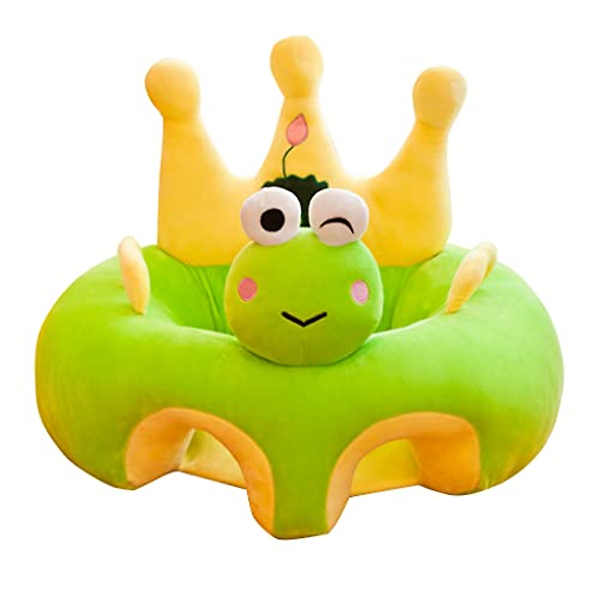Blublu Park Baby Sofa Chair Soft Plush Cartoon Animals Baby Support Chairs Learning to Sitting Up Plush Shell Chairs, Green Frog