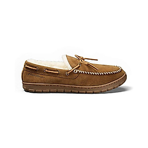 Eddie Bauer Men's Shearling-Lined Moccasin Slipper, Tan 8M