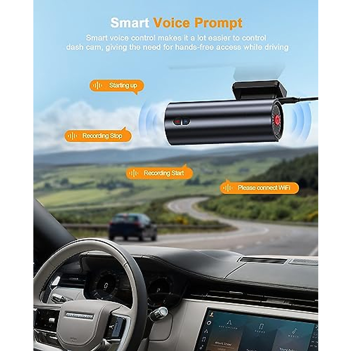 Dash Cam 4K WiFi 2160P Car Camera, Dash Camera for Cars, Mini Front Dashcam for Cars with Night Vision, Loop Recording, G-Sensor,24H Parking Monitor,Supercapacitor,Voice Prompt,APP,64GB Card Included