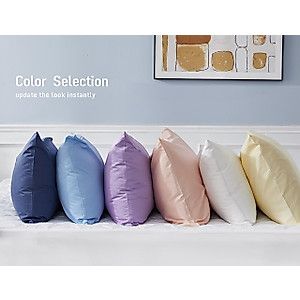 Sunflower Queen Pillowcases Set of 2, 100% Cotton Queen Pillow Cases 2, 20×30 inches Bright White, Soft and Breathable