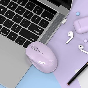 Trueque Wireless Mouse E702 2.4GHz Portable Computer Mouse with USB Receiver, Comfortable Silent Mice for Laptop, Chromebook, PC, Notebook, Desktop, Windows, Mac (Purple)