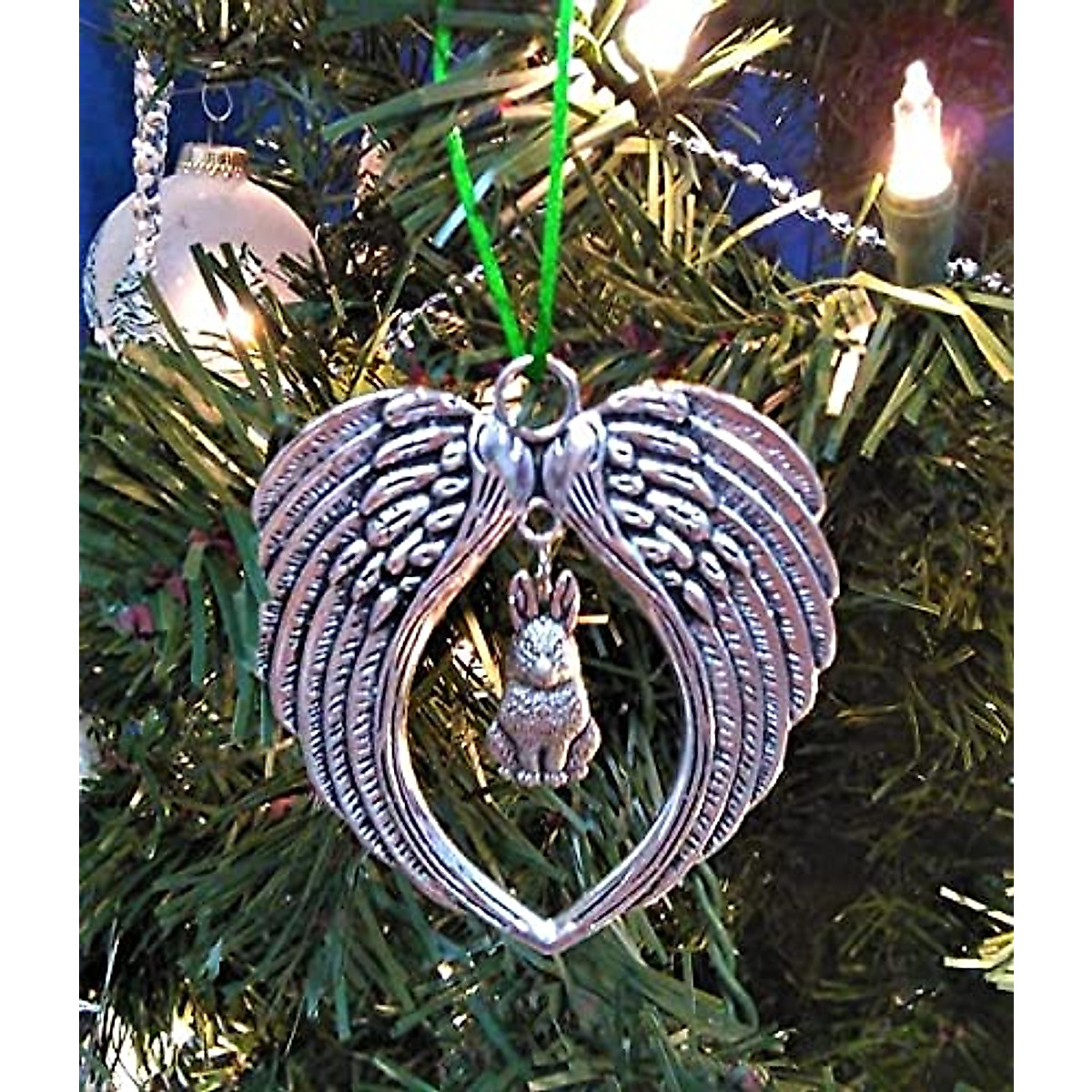 Bunny Loss Memorial Angel Wings Ornament Keepsake Sympathy Gift for Pet Owner