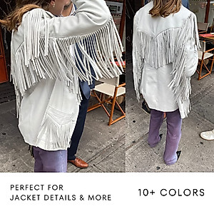 Leather Fringe Sold by The Foot (1 FT, Tan)