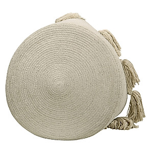 Lorena Canals - Decorative Basket for home storage, nursery, living room, play area, kids' room and much more. Handmade with 100% natural cotton and non-toxic dyes. Natural. Dimensions: 1' x Ø 1' 6''.