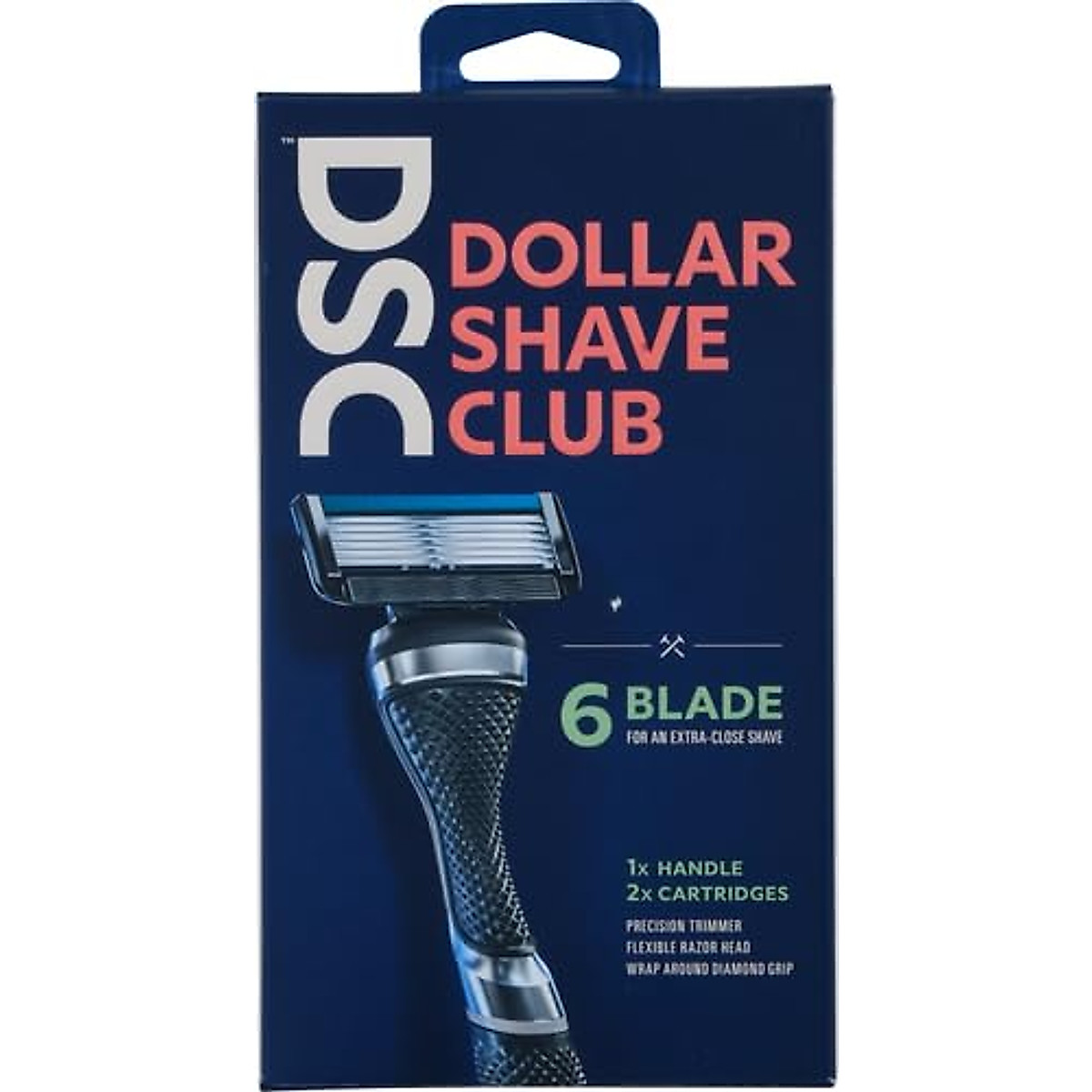 Dollar Shave Club 6-Blade Razor Starter Set for an Extra Close Shave Shave with Precision 1 handle, 2x 6-blade cartridges