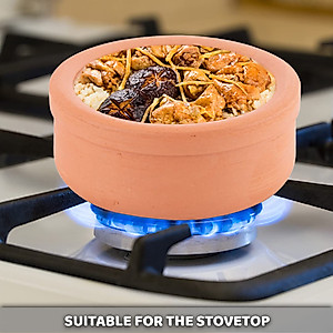 Handmade Clay Pot for Cooking Set of 6, Lead-Free Terracotta Bowls, Mexican, Indian, Turkish, and Korean Cookware, Glazed Earthenware Dinnerware Suitable for Microwave and Oven-Cooking, 4.9 in