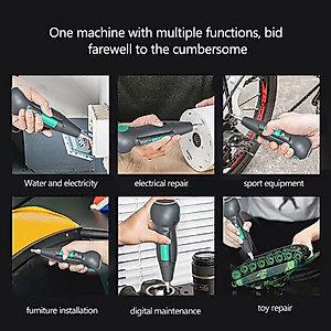 Electric Screwdriver Tool, Rechargeable 3.6v Multi Screwdriver, Cordless Drill with Mini Gourd Handle, Self-locking Electric Screw Guun, Power Screwdriver with Variety of Screw Heads for Home Repairs