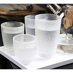 EILRAMIR Acrylic Drinking Highball Glasses Colorful Beer Cup Plastic Rocks Glasses Ideal for Bar, Kitchen, Cocktail, Juice Beverages, Water Unbreakable Set of 2(9.5oz) (Clear,9.5oz)