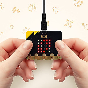 GeeekPi Micro:bit V2 Go Kit Original Microbit V2 Starter Kit, with BBC Micro:bit V2 Board, Battery Holder, 2 AAA Batteries, Micro USB Cable for Coding and Programming