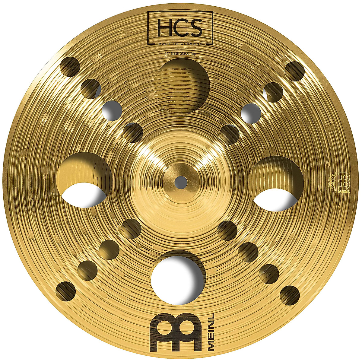 Meinl 14" Trash Stack Cymbal Pair with Holes - HCS Traditional Finish Brass for Drum Set, Made In Germany, 2-YEAR WARRANTY (HCS14TRS)
