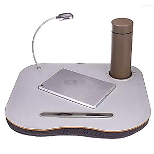 Oversized Velvet Lap Desk,Portable Home Office Laptop Stand,Couch Bed Table with LED Light & Cup Holder for Study Writing Reading Tv Tray-A 40x31cm(16x12inch)