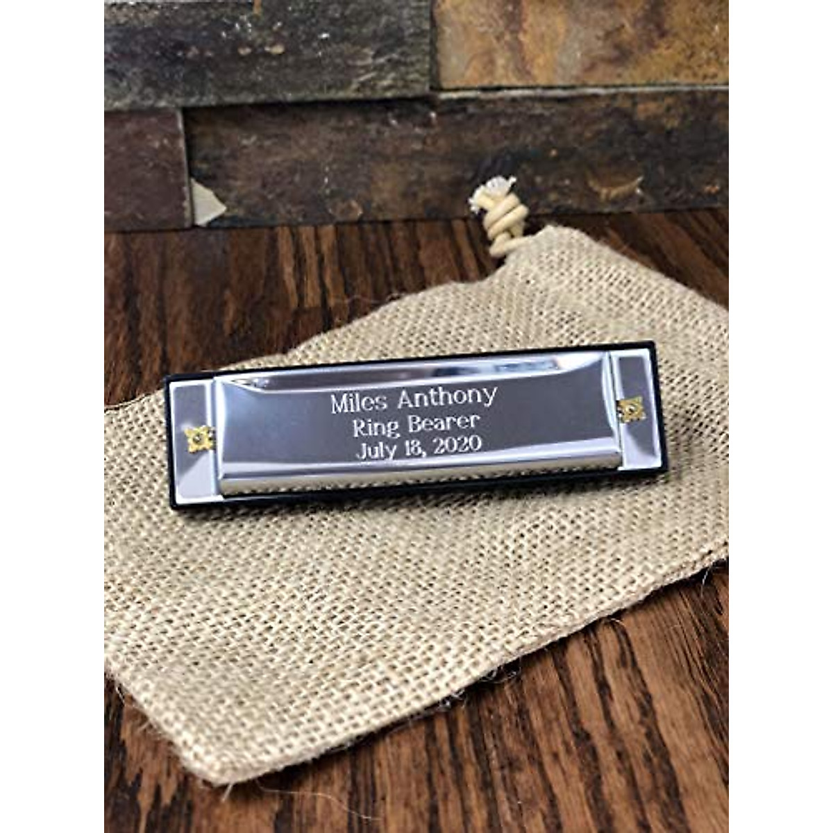 Custom Engraved Personalized Stainless Steel Playing Harmonica