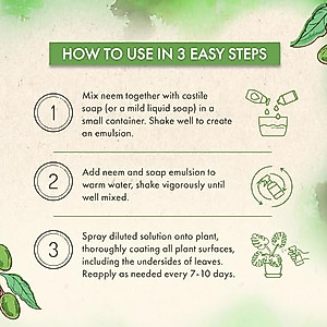 The Grow Co Organic Neem Oil - Pure Concentrate, Cold Pressed for Plants Indoor and Outdoor - Leaf Shine Spray (8 oz)