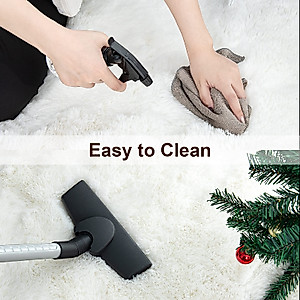 TWINNIS Super Soft Shaggy Rugs Fluffy Carpets 8x10 Feet, Indoor Modern Plush Area Rugs for Living Room Bedroom Kid Room Nursery Home Decor, Upgrade Anti-skid Rectangular Fuzzy Rug, Cream White