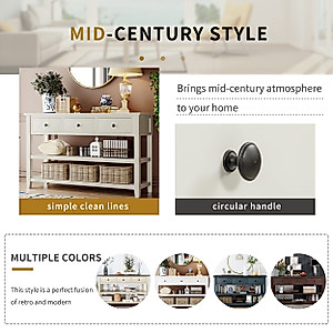 Merax Antique White Farmhouse Wood Table for Hallways Entryway Narrow Foyer Sideboard with Drawers and Bottom Shelves Easy Assemble, Type 11