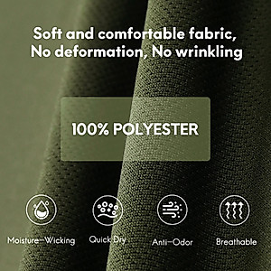 Haimont Polo Shirts for Men Short Sleeve Lightweight Golf Business Casual Polo Shirts, Moisture Wicking, Quick Dry, Army Green, L