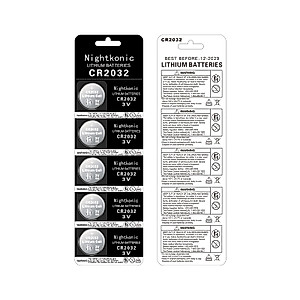 Nightkonic 50 pcs Pack - CR2032 Battery 3v Lithium Button Cell Coin 2032 Battery