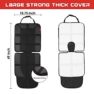 Kaiphy Car Seat Protector - Thick Padding - Durable, Waterproof Fabric, Leather Reinforced Corners (Black, XL)