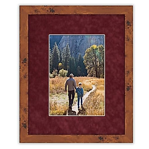 10x12 Mat for 8x10 Photo - Precut Dark Red Suede Picture Matboard for Frames Measuring 10 x 12 Inches - Bevel Cut Matte to Display Art Measuring 8 x 10 Inches - Acid Free ONE MAT