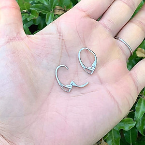 10pcs Adabele Authentic 925 Sterling Silver Leverback Earring Hooks 23mm Oval Tarnish Resistant Rhodium Plated Earrings Jewelry Making Findings SS15-3