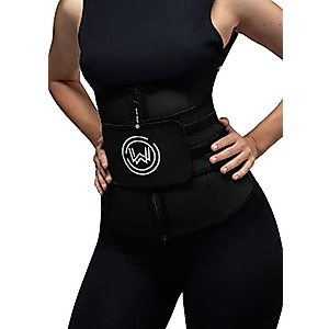 What Waist Define Band - Adjustable Latex Compression Slimming Waist Trainer (Black/XS)
