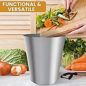 Shirin Packaging Metal Trash Can Small Metal Trash Can for Office Stainless Steel Bathroom Trash Can Garbage Recycle Bin Office Trash 9.4" x 9.4" x 10.9" Diameter 22cm - 8.6"