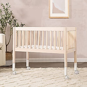 Babyletto Gelato Portable Bassinet in Washed Natural and White, Greenguard Gold Certified