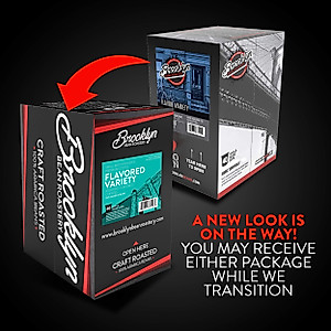 Brooklyn Beans Coffee Pods Flavored Gourmet Variety Pack, Compatible with 2.0 Keurig K Cup Brewers, 40 Count