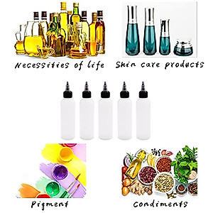 Uyuxxu 20 Pack 4oz Boston Squeeze Bottles,Clear Dispensing Bottles with Twist Top Cap,Plastic Squeeze Bottles for Crafts,Kitchen,Household