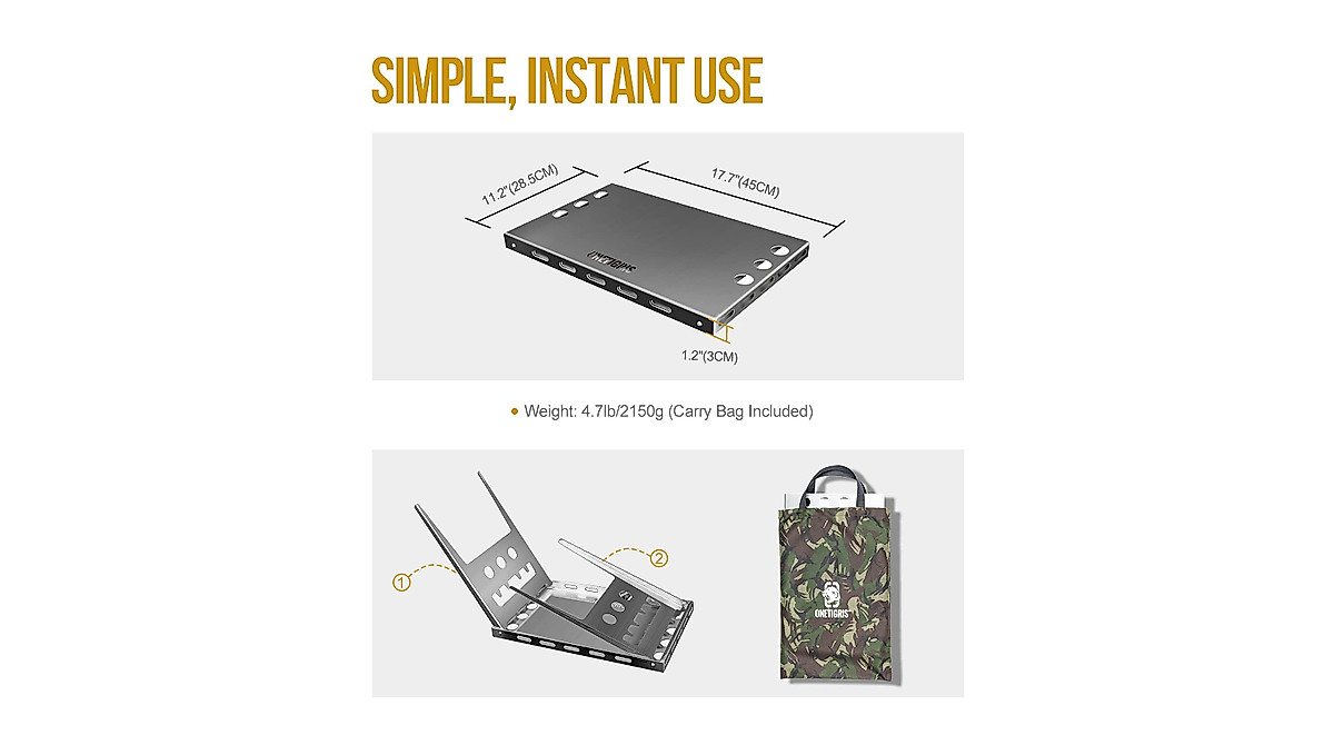OneTigris MEGABITE Portable Camping Table - Lightweight & Durable