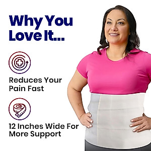 Plus Size Abdominal Binder Post Surgery Tummy Tuck | Postpartum Belly Band Wrap | Post C Section Belly Binder | Stomach Compression Hernia Belt For Men or Women After Pregnancy, Hysterectomy (XXL/3XL)