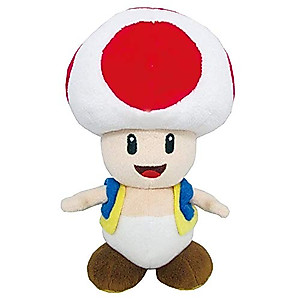 Little Buddy Super Mario All Star Collection 1417 Toad Stuffed Plush, Multicolored,7.5"