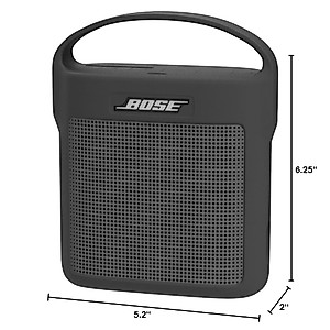TXEsign Protective Silicone Stand Up Case with Handle Compatible with Bose SoundLink Color Speaker II（Dark Gray