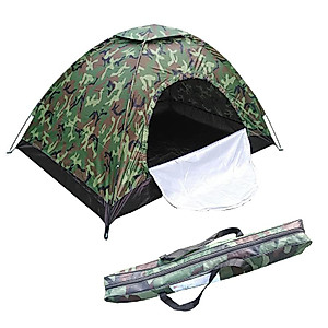 Camping Dome Tent Camouflage, Lightweight Waterproof Camping Tent with Carry Bag Portable Windproof Backpacking Tent Spacious Family Tents for Outdoor Camping Hiking (1-2 Person)