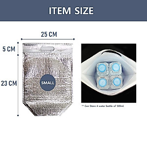 Ohara Insulated Easy Zip Lock Resealable Aluminum Sandwich Bag - Reusable Thermal Lunch Snack Bento Picnic Hot & Cold Pouch (10, Small)