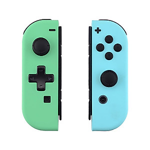 eXtremeRate Mint Green & Heaven Blue DIY Housing (D-Pad Version) with Full Buttons for Joycon Handheld Controller, Replacement Shell for Nintendo Switch & Switch OLED [Only The Shell, NOT The Joycon]