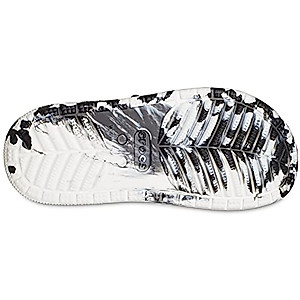 Crocs Unisex Classic Cozzzy Platform Sandals | Fuzzy Slippers Slide, Black/White,7 Women/5 Men