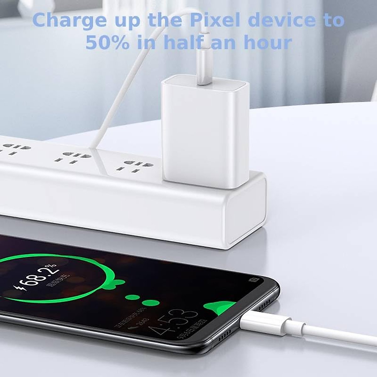 [2-Pack] 30W Pixel 8 7 Fast Charger for Google Pixel 8 8 Pro 7 7a 7 Pro 6 6a 6 Pro, 6.6ft PD USB C Phone Wall Fast Charging with Block (No Overheating When Charging)