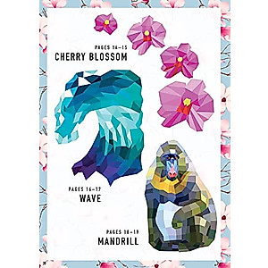 Sticker by Number Nature - 12 Designs Including Mountains, Waves, Flowers, Fish, Frogs, Birds, Dragonfly & More