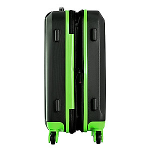 Olympia U.S.A. Apache 3-Piece Expandable Hardside Lightweight Luggage Set with Spinner Wheels, Laptop Compartment Black/Lime