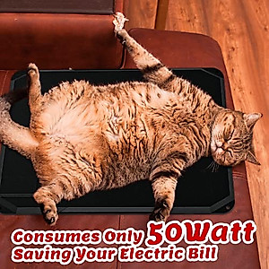 Kiroto Outdoor Heating Pad for Cats, Pet Heating Pads for Feral Cats Stray Pets Electrical Heated Cat Bed Consume Only 50Watt, Saving Your Electric Bills