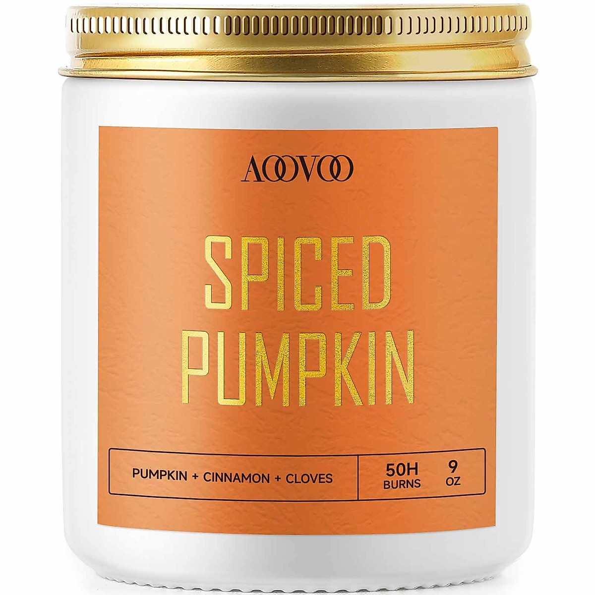 AOOVOO Spiced Pumpkin Candle - Pumpkin Candle, Wood Wick Candles, Fall Candles, Scented Candles, Scented Candles, Soy Candle, 9oz