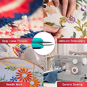 SINGER ProSeries Sewing Scissors Bundle, 8.5" Heavy Duty Fabric Scissors, 4.5" Detail Embroidery Scissors, 5" Thread Snips with Comfort Grip