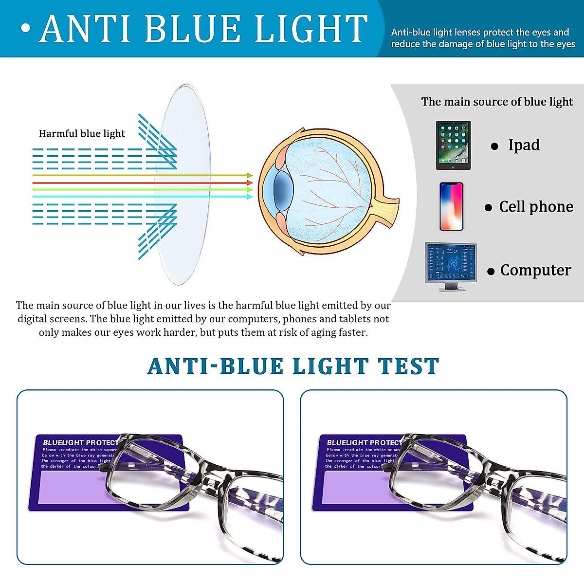 ZONLON 6 Pack Reading Glasses for Women Men, Spring Hinge Eyeglasses Blue Light Blocking Anti Eyestrain Computer Readers (6 Mix C1, 0.00, multiplier_x)